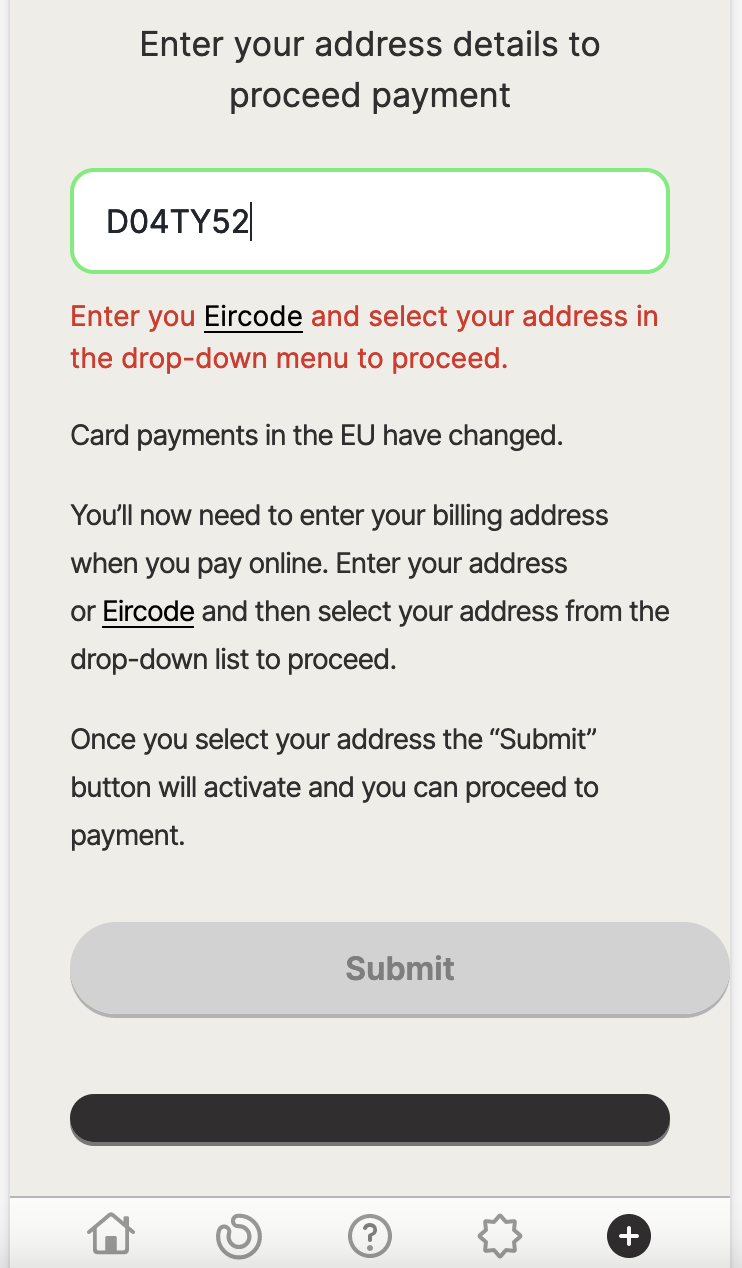 Problem when entering eircode in 48 address form - 48 Community